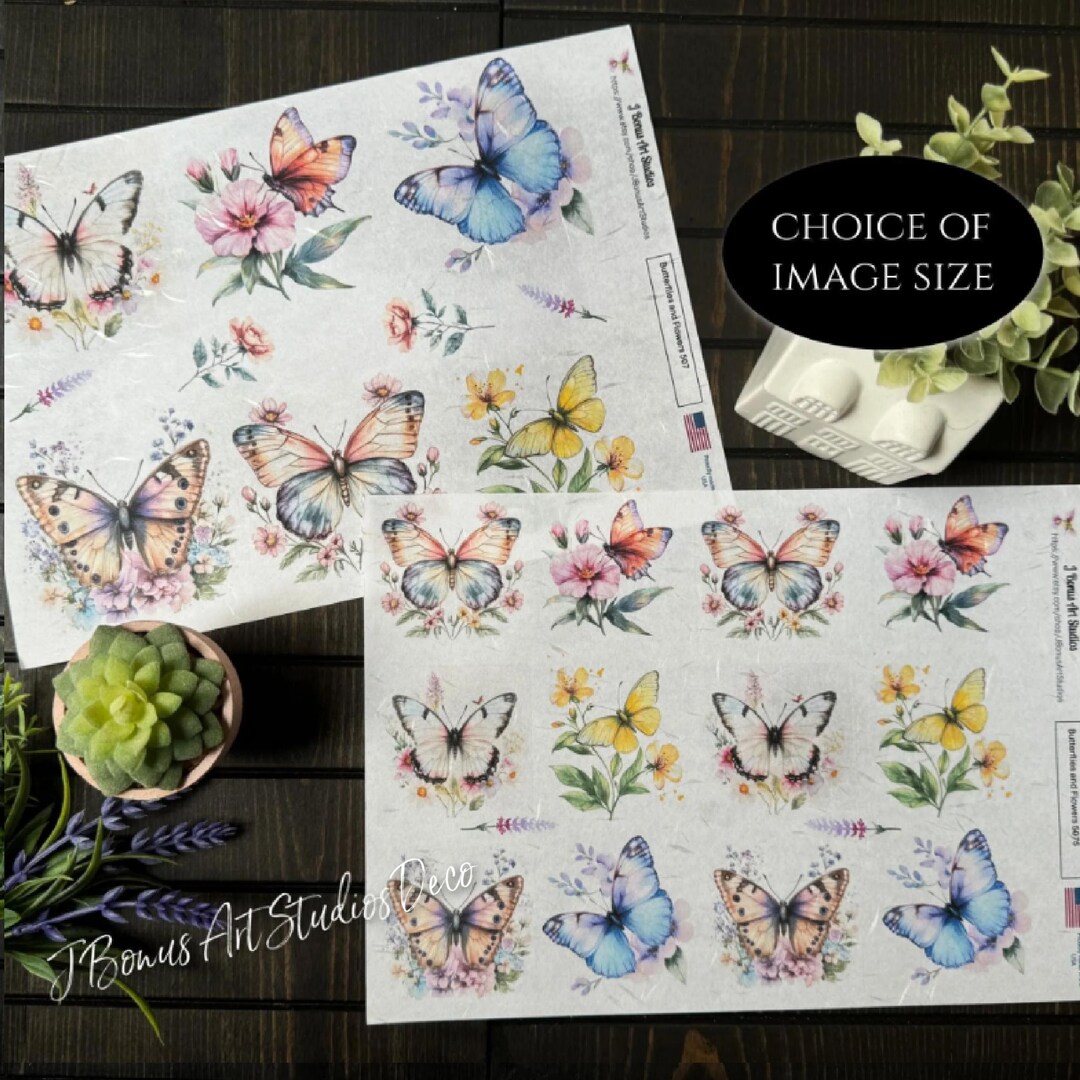 Butterflies Decoupage Paper, A4 Rice Paper, Small Craft Project ...
