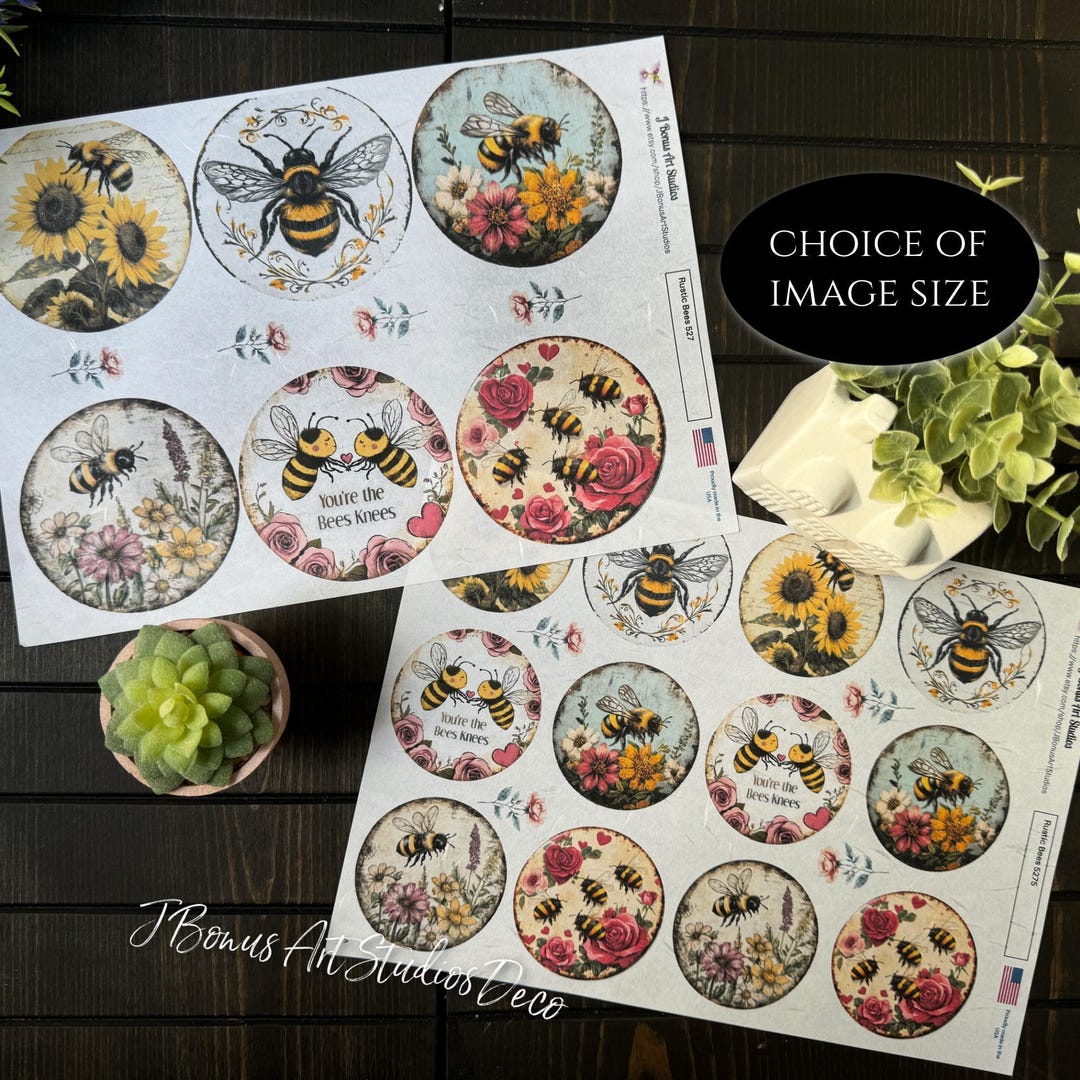 Rustic Bees Decoupage Paper, A4 Rice Paper, Small Craft Projects ...