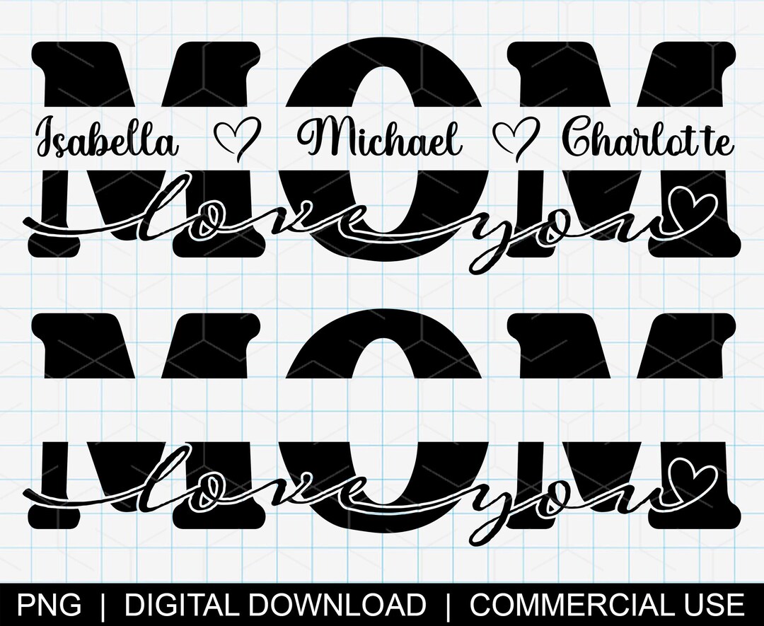 Mom SVG, Mom Split Monogram Svg, Mother's Day SVG, Mom Cut File, Mom ...