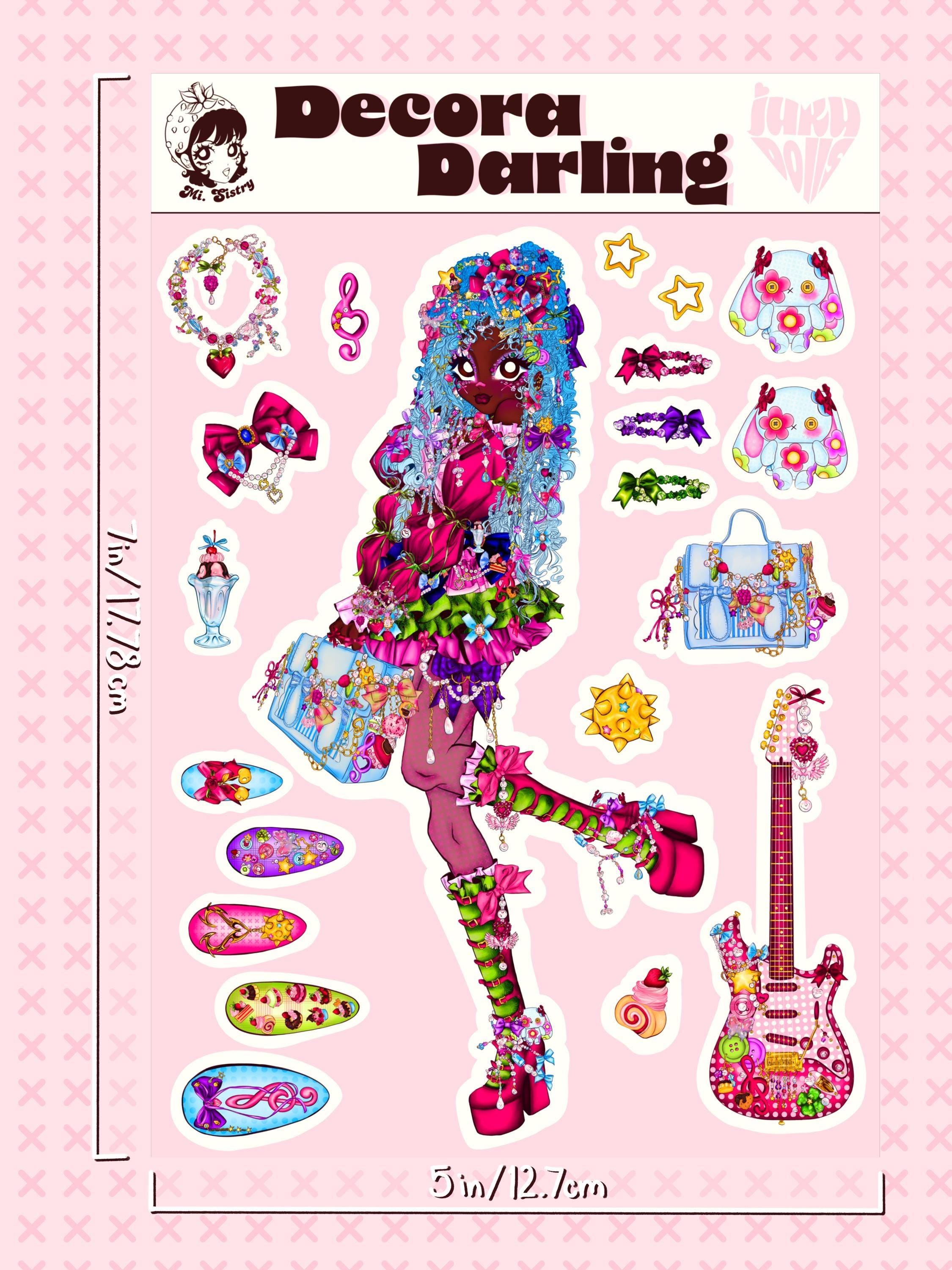 Darling – Decora Fashion Harajuku Sticker Sheet | Juku Dolls - Etsy
