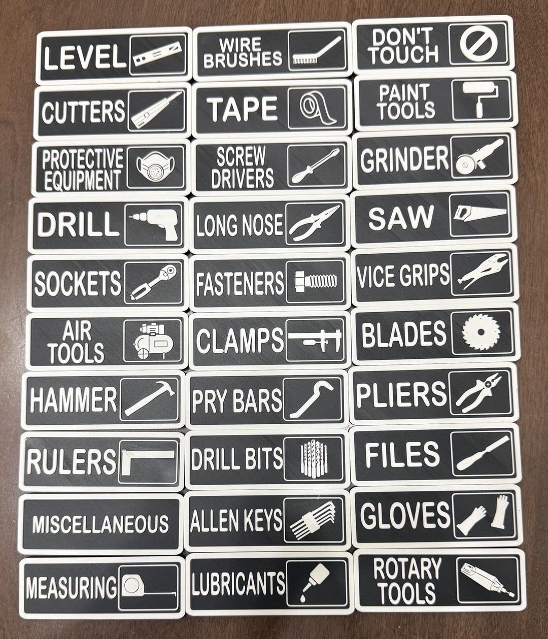Tool Identification Tag Labels for Toolbox - Double Sided Tape - 30 Pcs ...