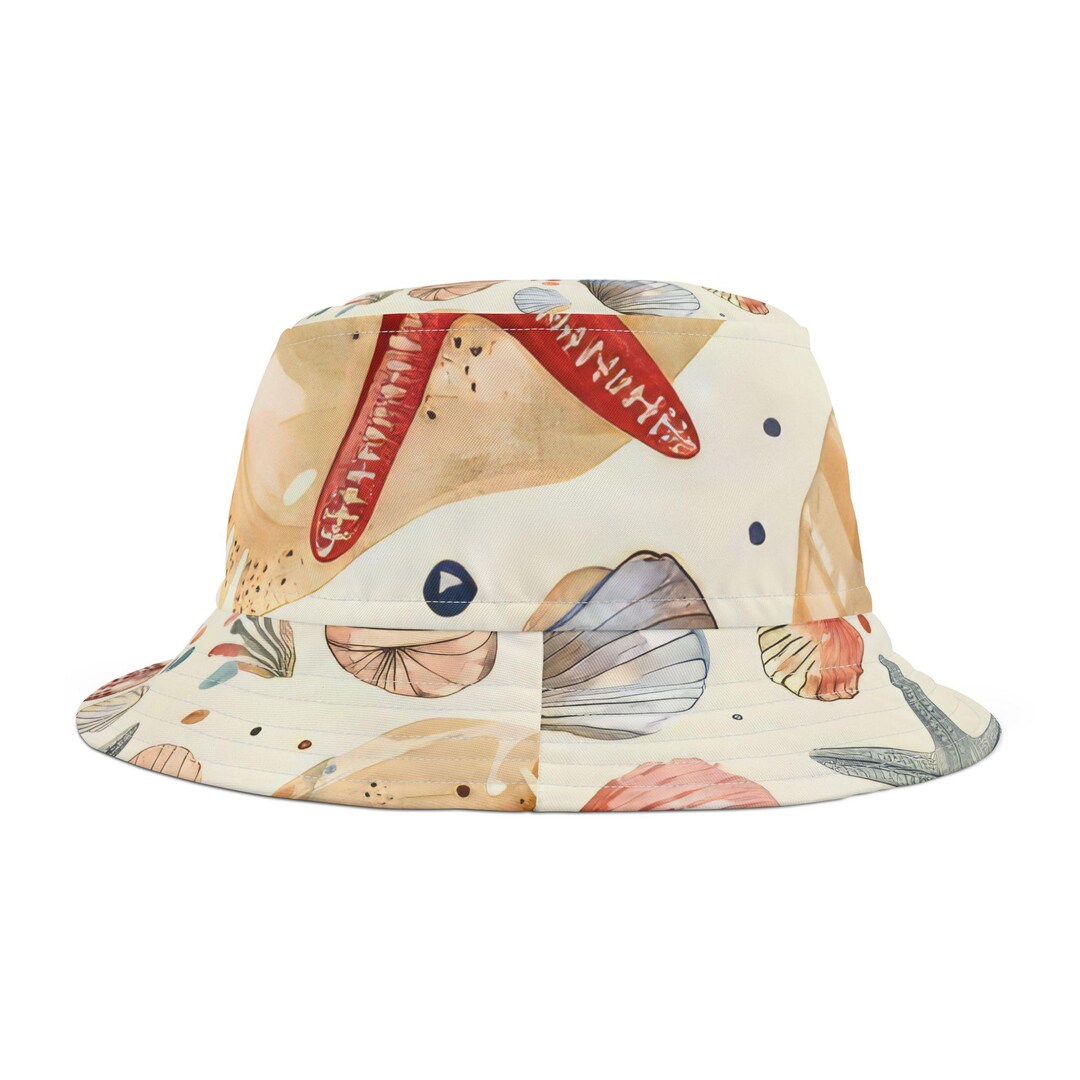 Seashell Bucket Hat, Beach Hat, Sun Hat, Summer Fashion, Coastal Vibes ...
