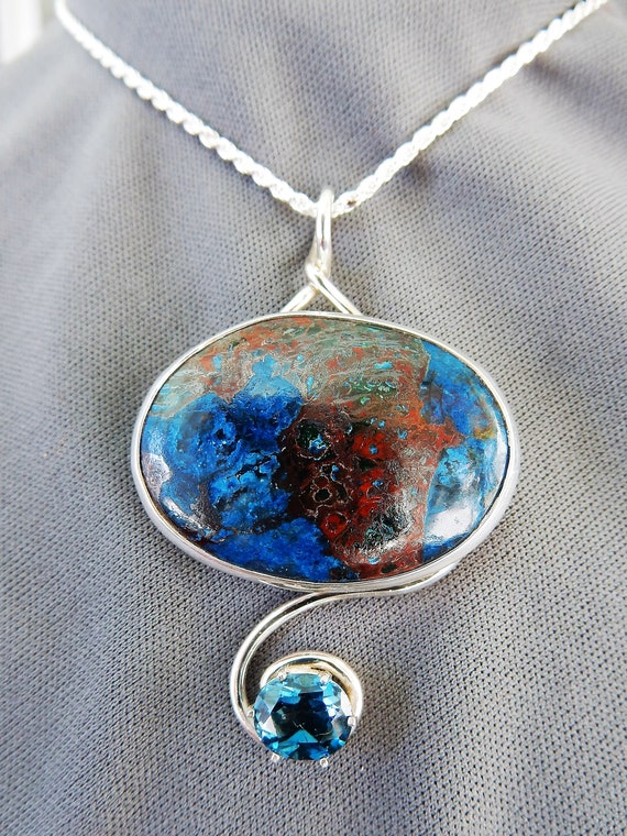 Azurite With Red In It