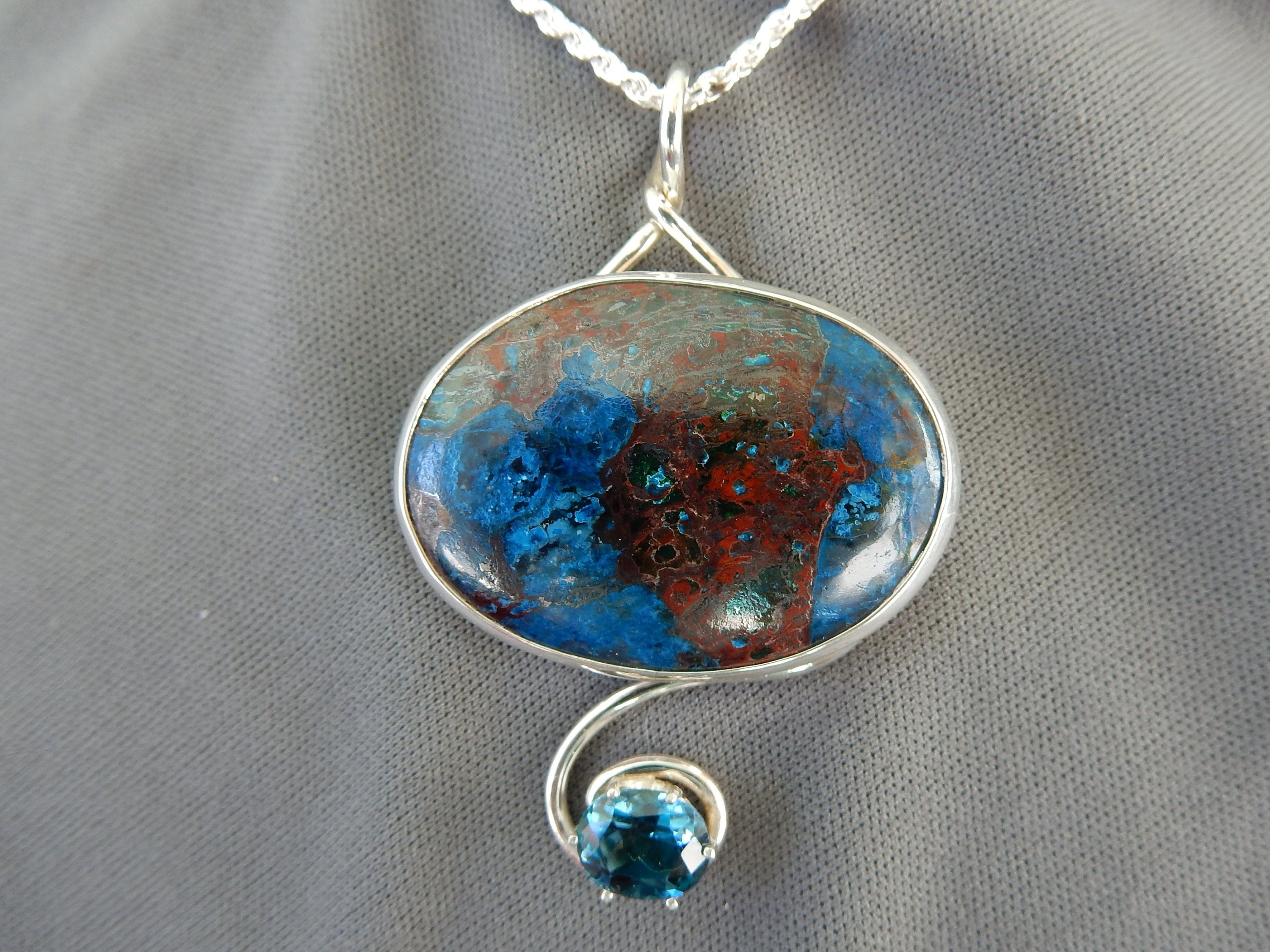 Azurite in Red Matrix With Blue Topaz - Etsy