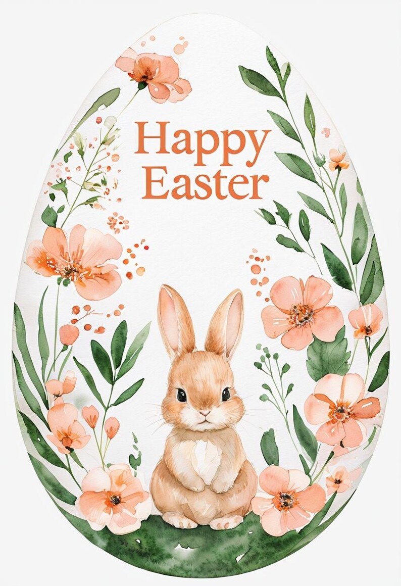 Cute Easter Print 2025, Bunny Easter Print, Flower Easter Print, Easter ...