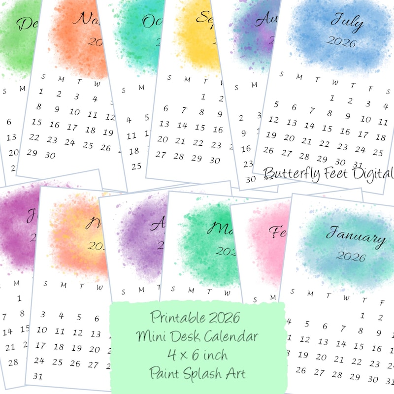 Small Desk Calendar 2026 - Etsy