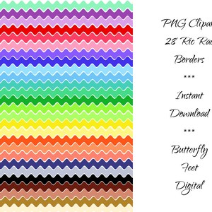 PNG Clipart Borders 28 Digital Ric Rac Borders Photo | Etsy