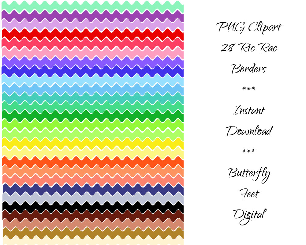 PNG Clipart Borders 28 Digital Ric Rac Ribbons Scrapbook Elements ...