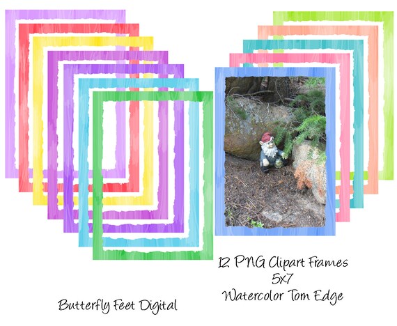 Clipart Frames / Borders Watercolor Torn Edge Scrapbooking - Etsy