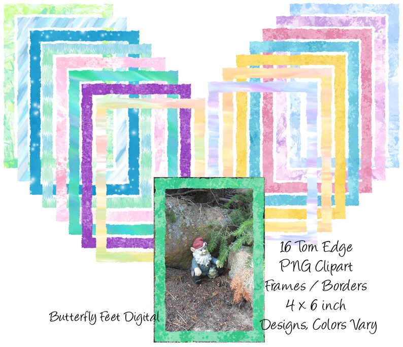 Clipart PNG Picture Frames Borders Torn Edge 4x6 Inch Photo Overlay ...