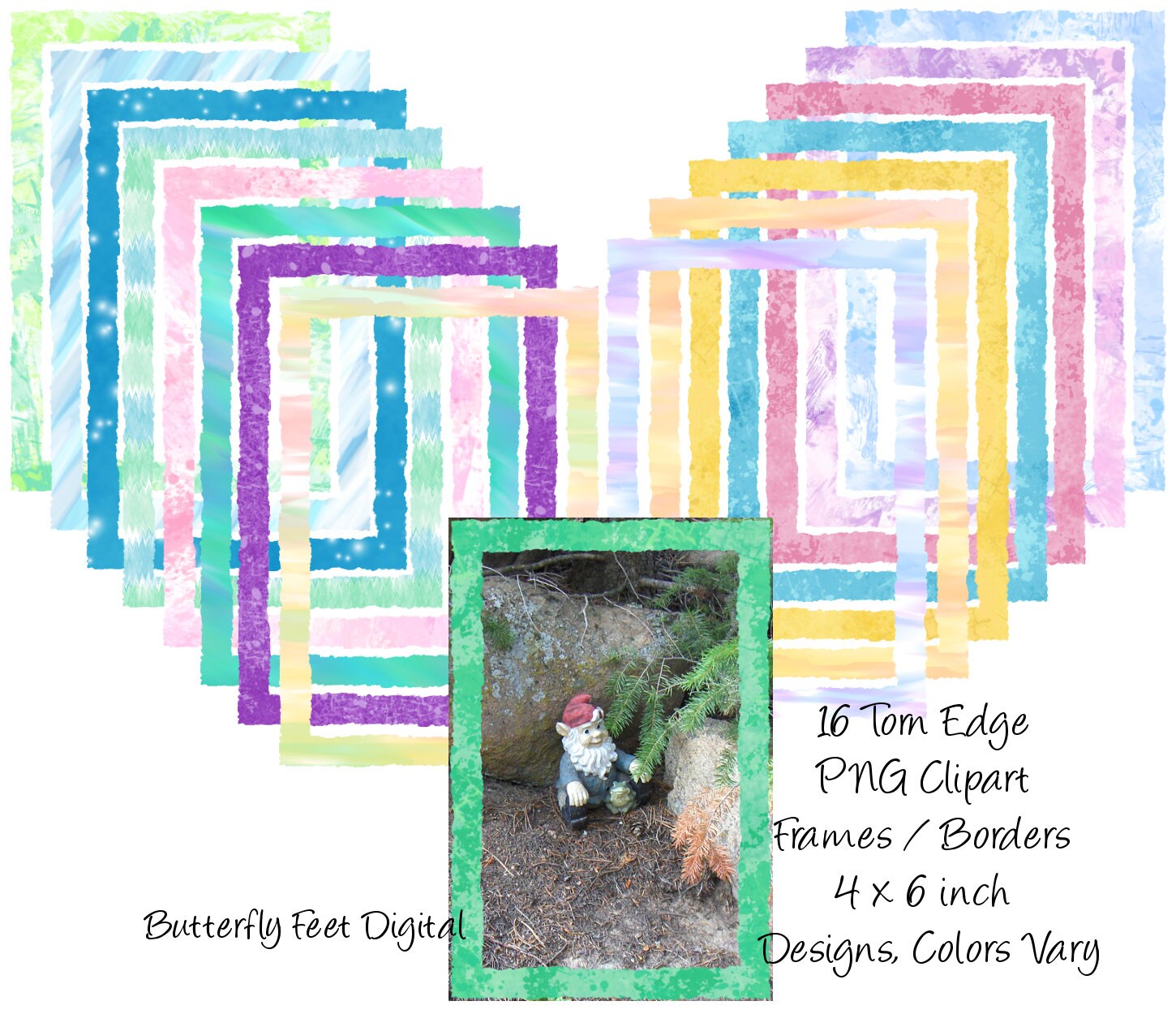 Clipart PNG Picture Frames Borders Torn Edge 4x6 Inch Photo Overlay ...