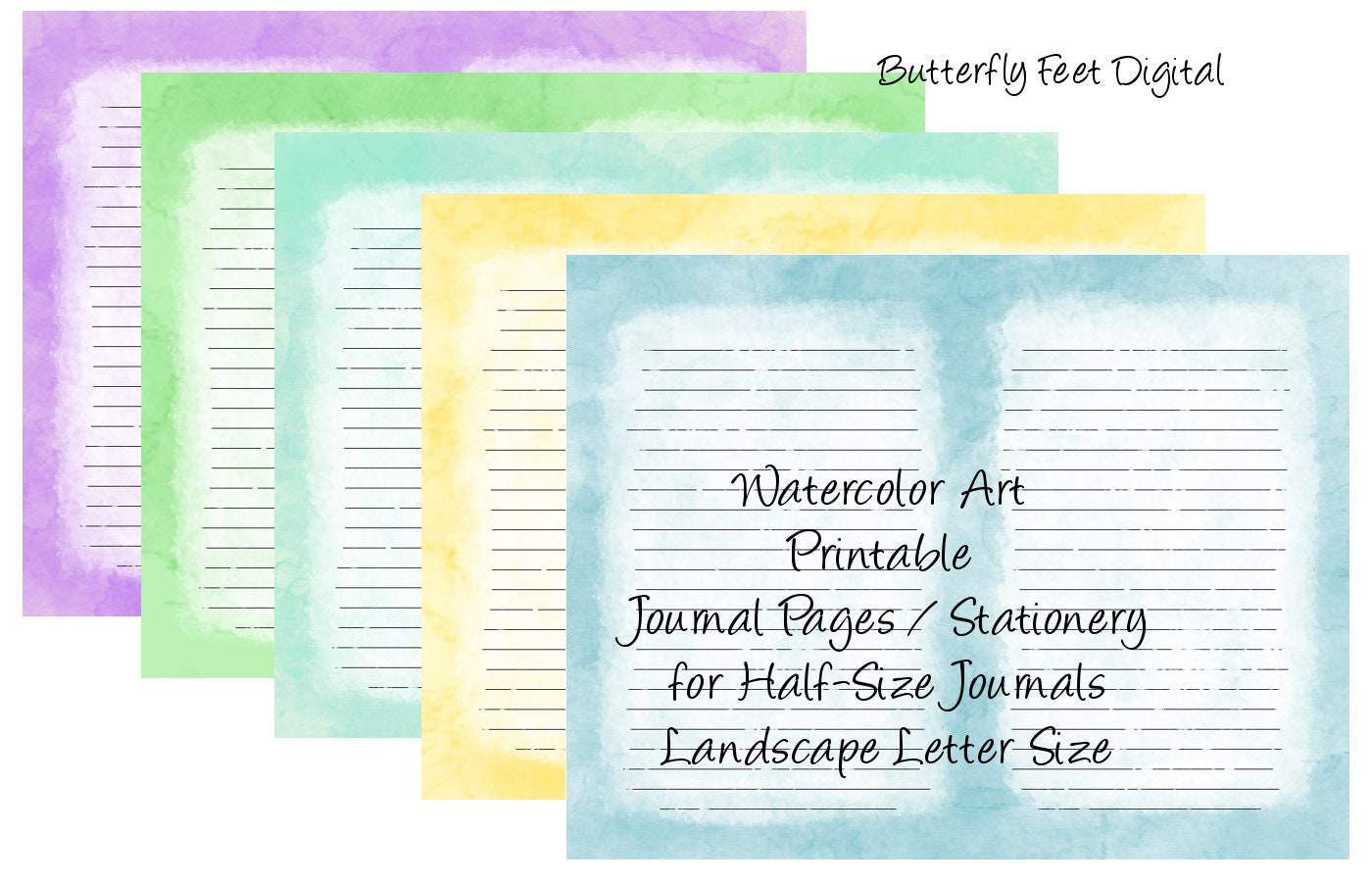 Digital Download Half-size Journal Distressed Backgrounds Lined Writing ...