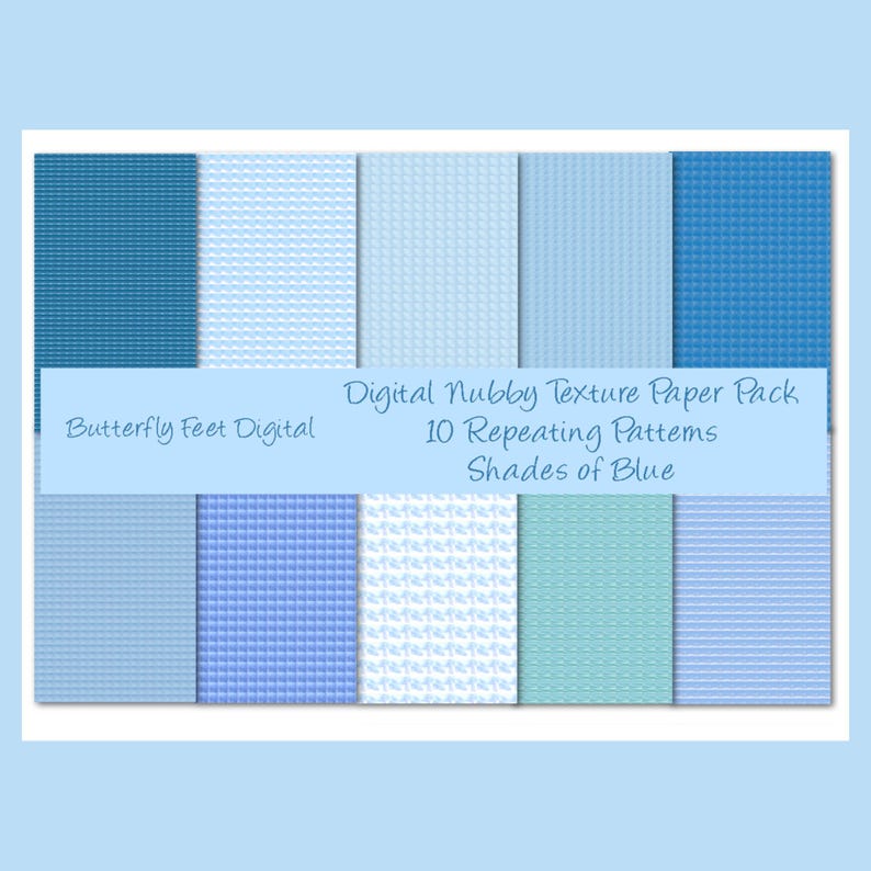 Digital Paper Pack Blue Printable Background Designs Digital Download ...