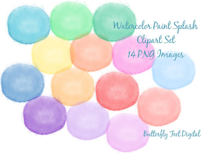 Watercolor Paint Splash PNG Clipart Bubbles Paint Splat - Etsy