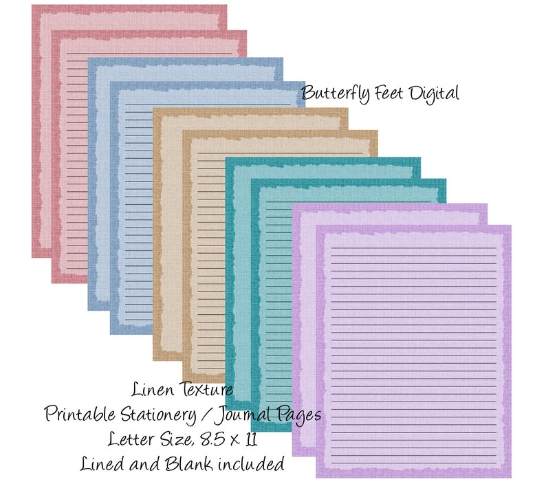 Printable Journal Pages Diaries Lined Writing Paper and Unlined Vintage ...