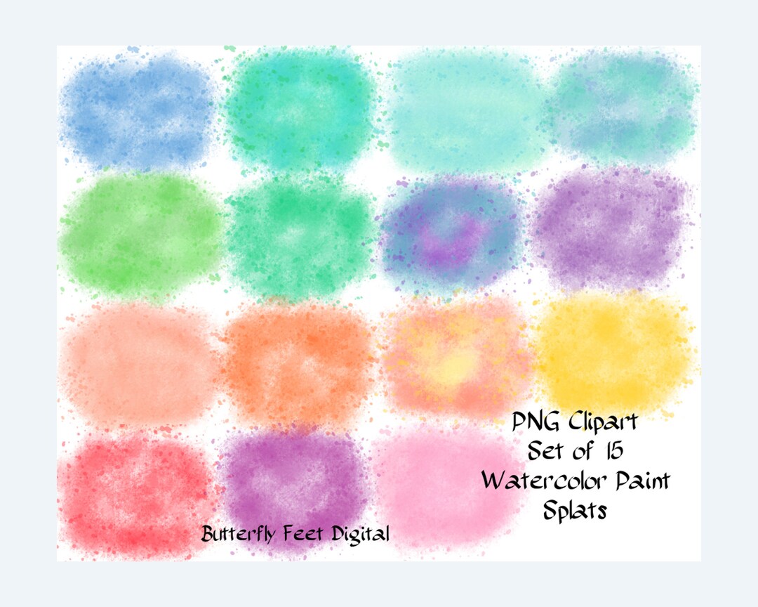 Watercolor Splash PNG Clipart Paint Splat Overlay Clipart Labels ...