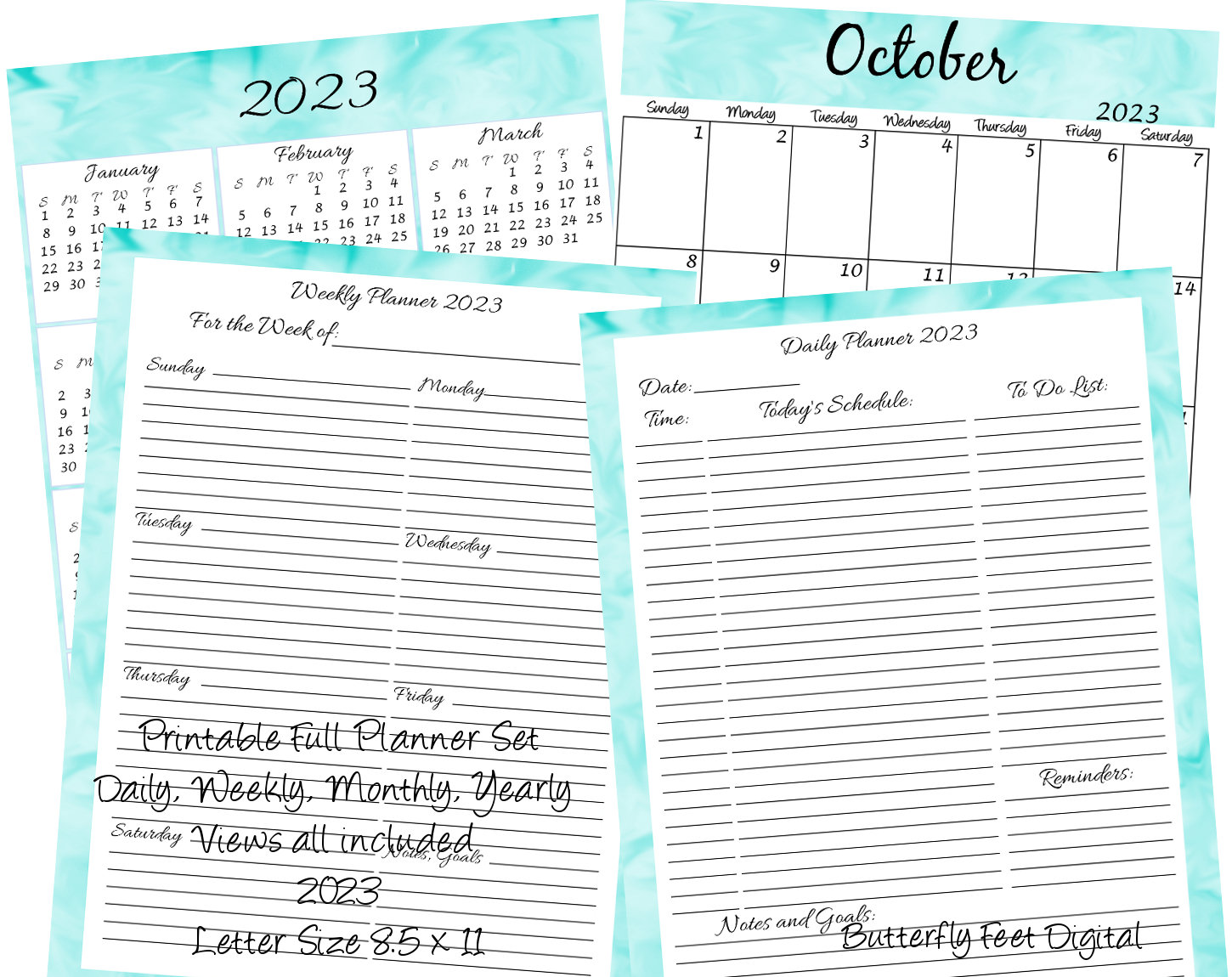 Printable 2023 Planner Full Set Daily Weekly Yearly and - Etsy
