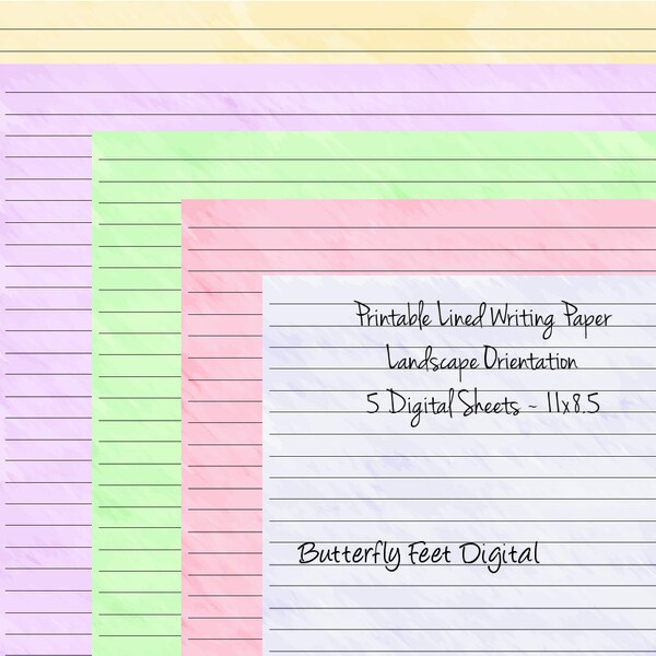 Printable Landscape Lined Paper - Etsy