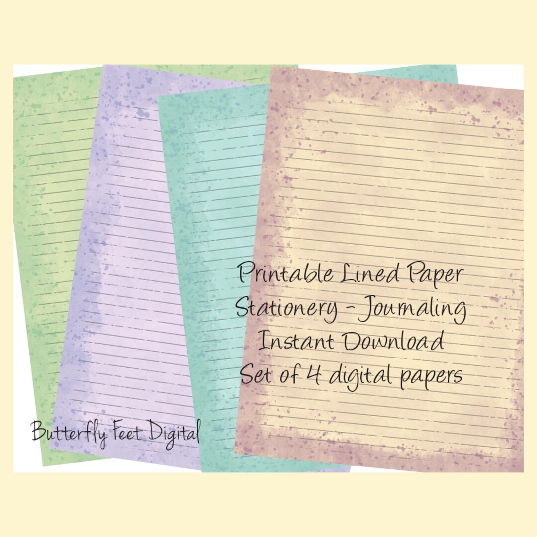 Printable Journal Pages Stationery Lined Writing Paper Rustic Paint ...