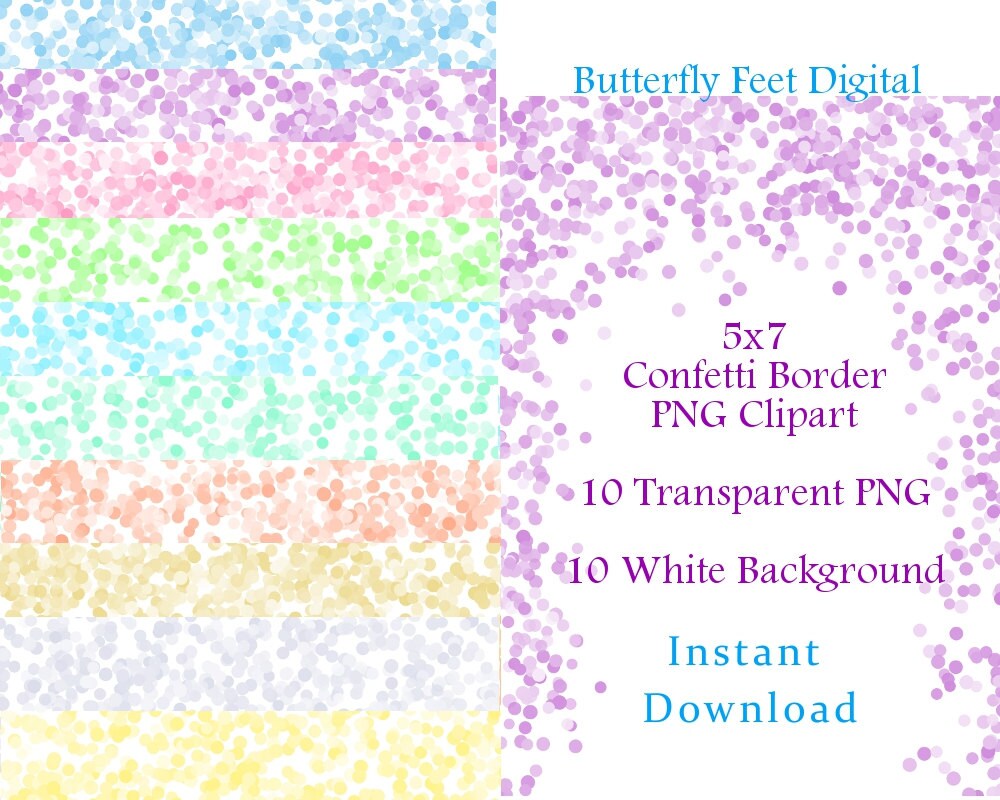 Paper, Party & Kids Papercraft Digital Confetti Frames Colorful ...