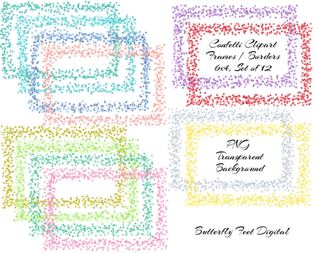 Confetti Sprinkle PNG Clipart Picture Borders Frames Photo Overlay 6x4 ...