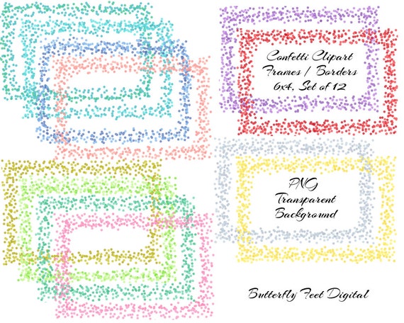 Paper, Party & Kids Papercraft Digital Confetti Frames Colorful ...