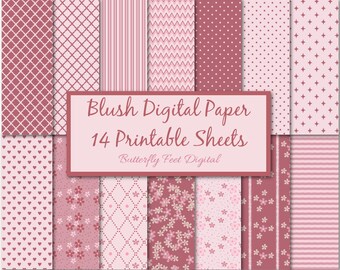 Blush digital paper | Etsy