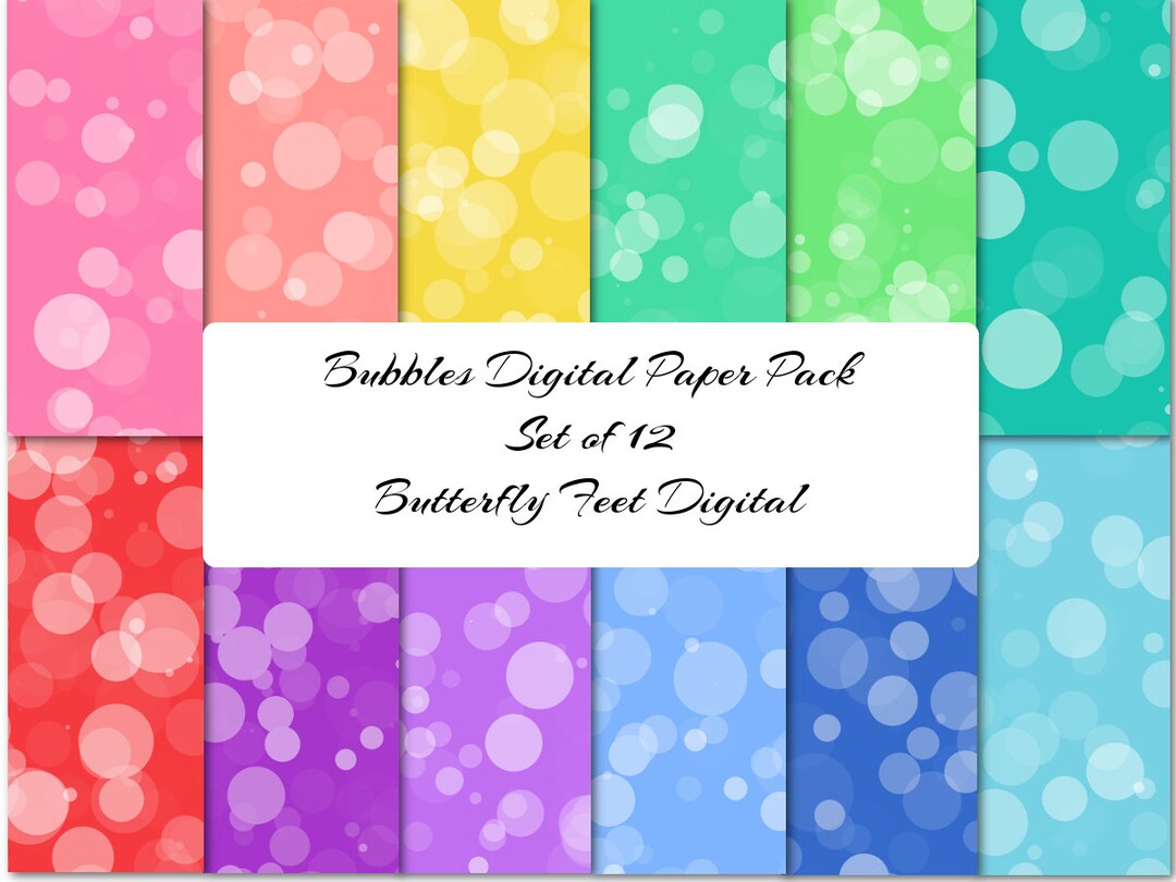 Bubbles Digital Paper Pack 12 Printable Background Designs - Etsy