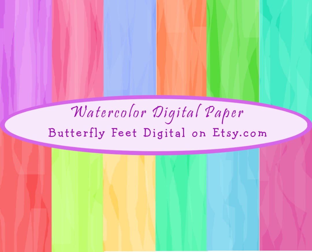 Digital Paper Pack Printable Watercolor Designs 12 Colors 12x12 Inch ...