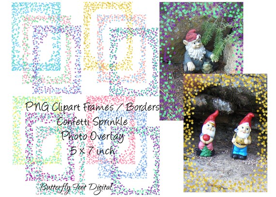 Paper, Party & Kids Papercraft Digital Confetti Frames Colorful ...