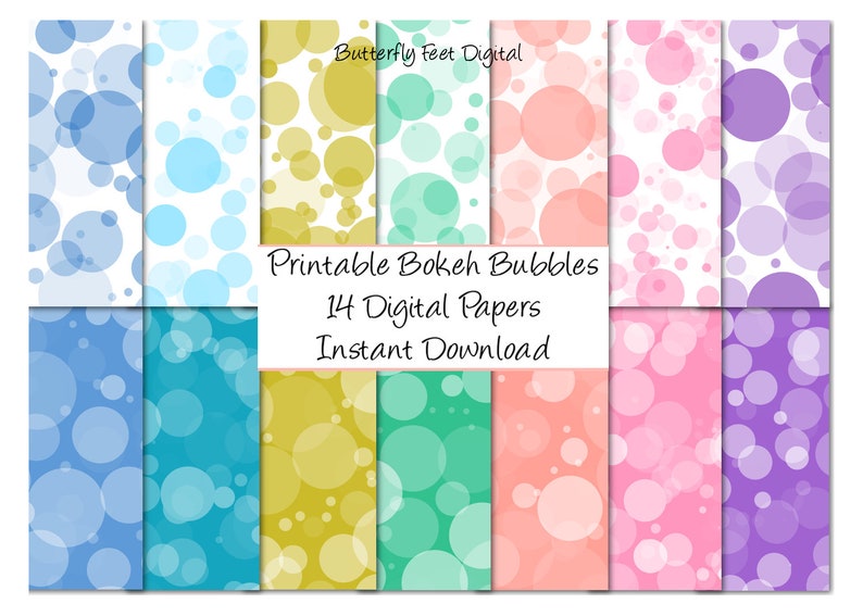 Bubbles Digital Paper Pack 14 Printable Designs Party - Etsy