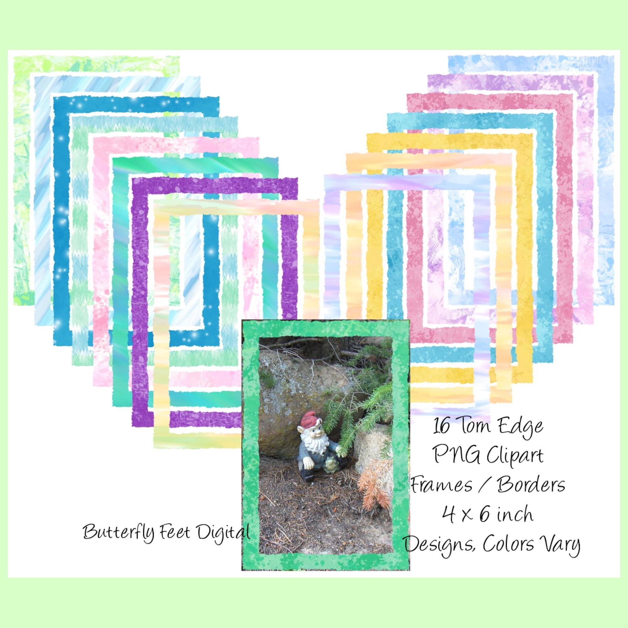 Clipart PNG Picture Frames Borders Torn Edge 4x6 Inch Photo Overlay ...