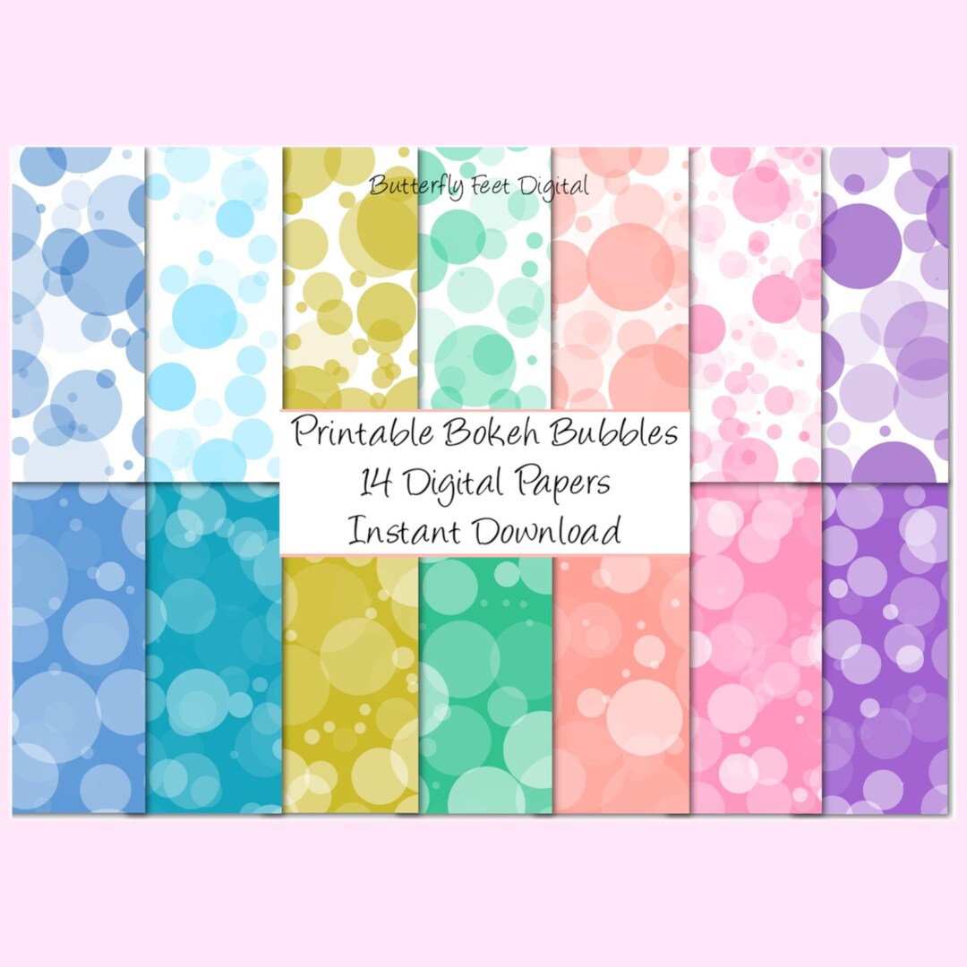 Bubbles Digital Paper Pack 14 Printable Backgrounds Scrapbook Paper ...
