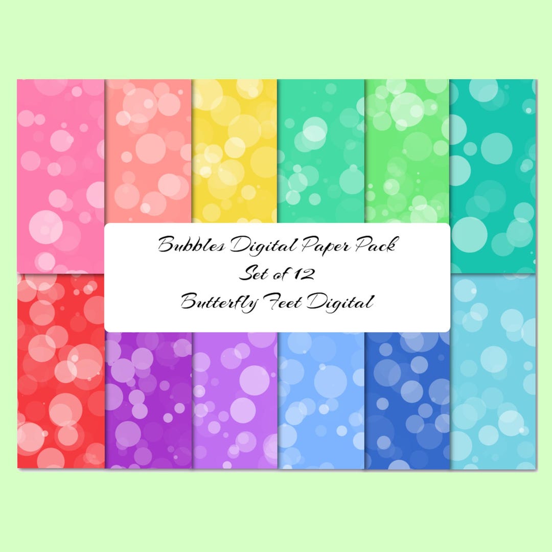Bubbles Digital Paper Pack 12 Printable Background Designs Digital ...