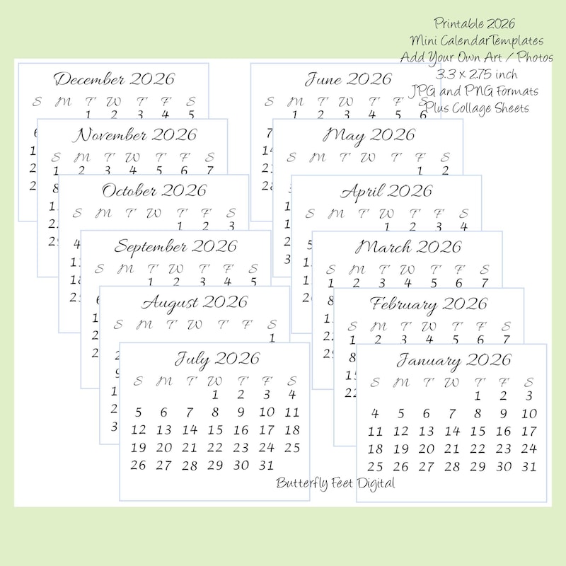 2026 Pocket Calendar - Etsy