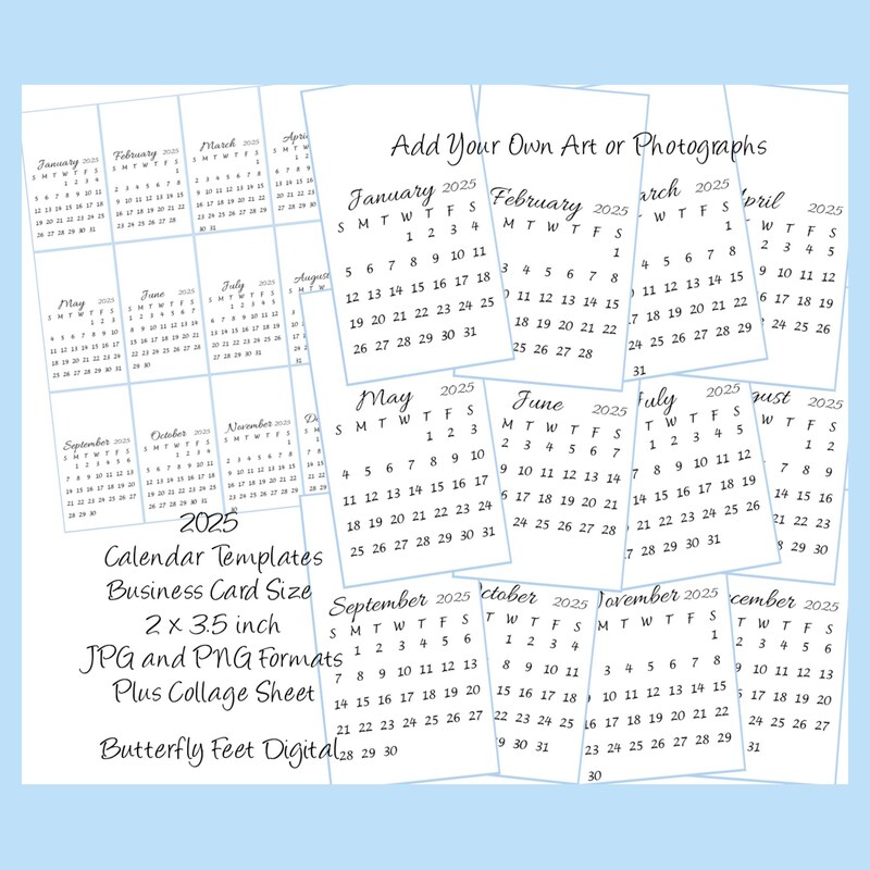 Mini Calendar Templates - Etsy
