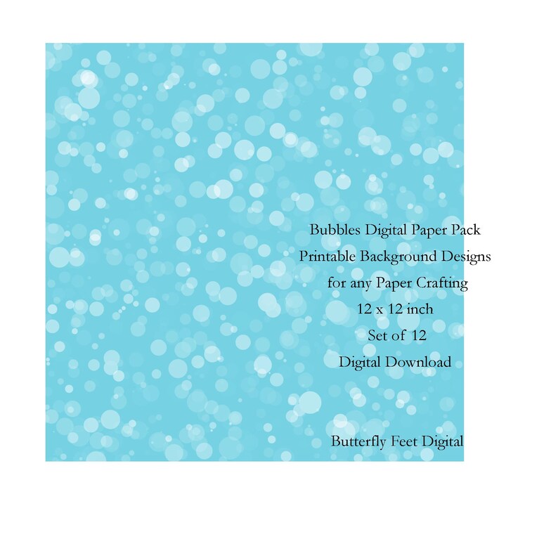 Bubbles Digital Paper Pack 12 Printable Background Designs Digital ...