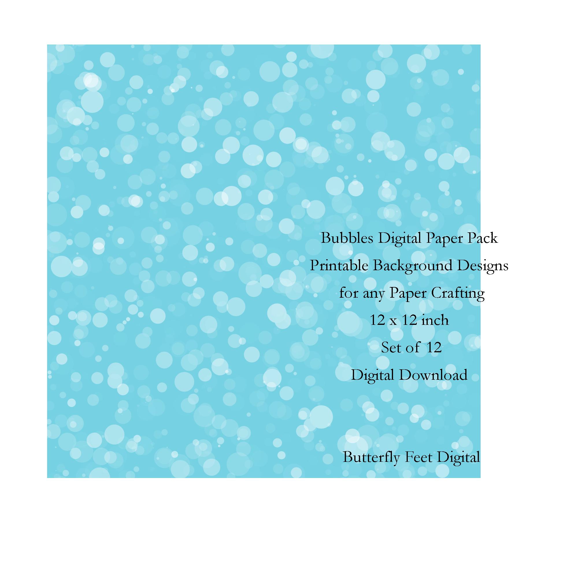 Bubbles Digital Paper Pack 12 Printable Background Designs Digital ...