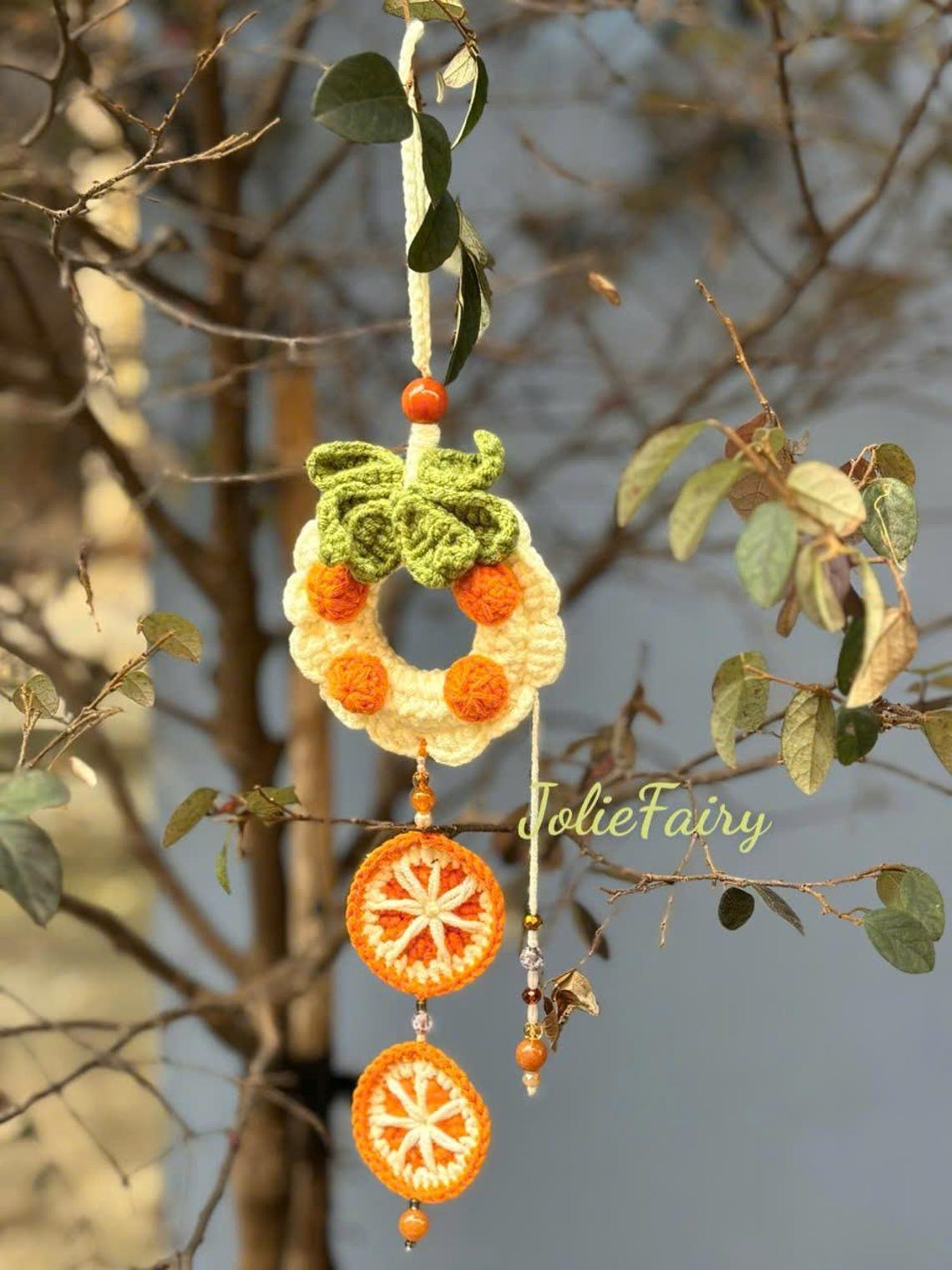 Handmade Crochet Car Wind Chime: Pastel Flowers & Charms - Etsy