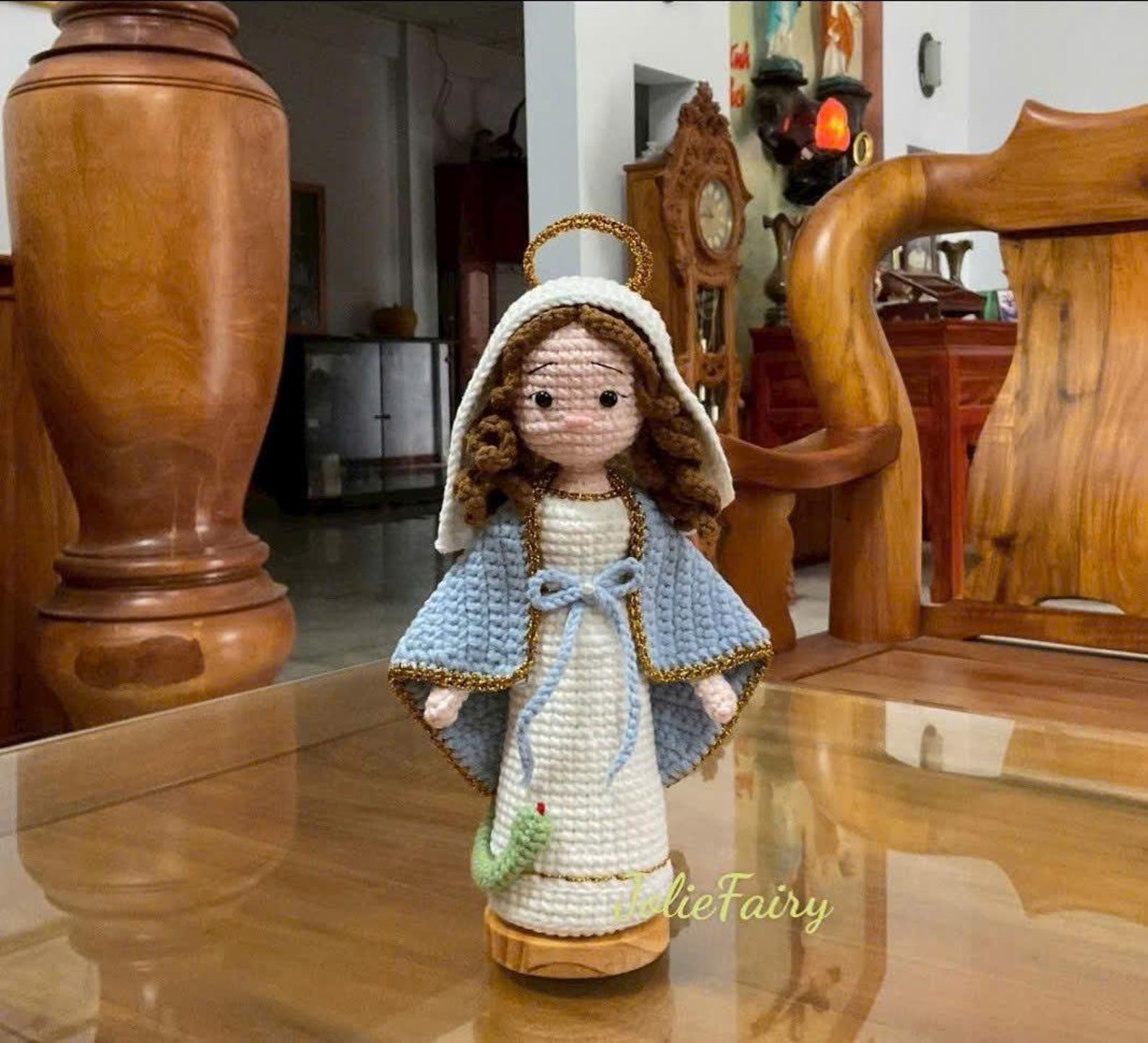 The Blessed Virgin Maria in Soft Yarn - a Handmade Masterpiece - Etsy