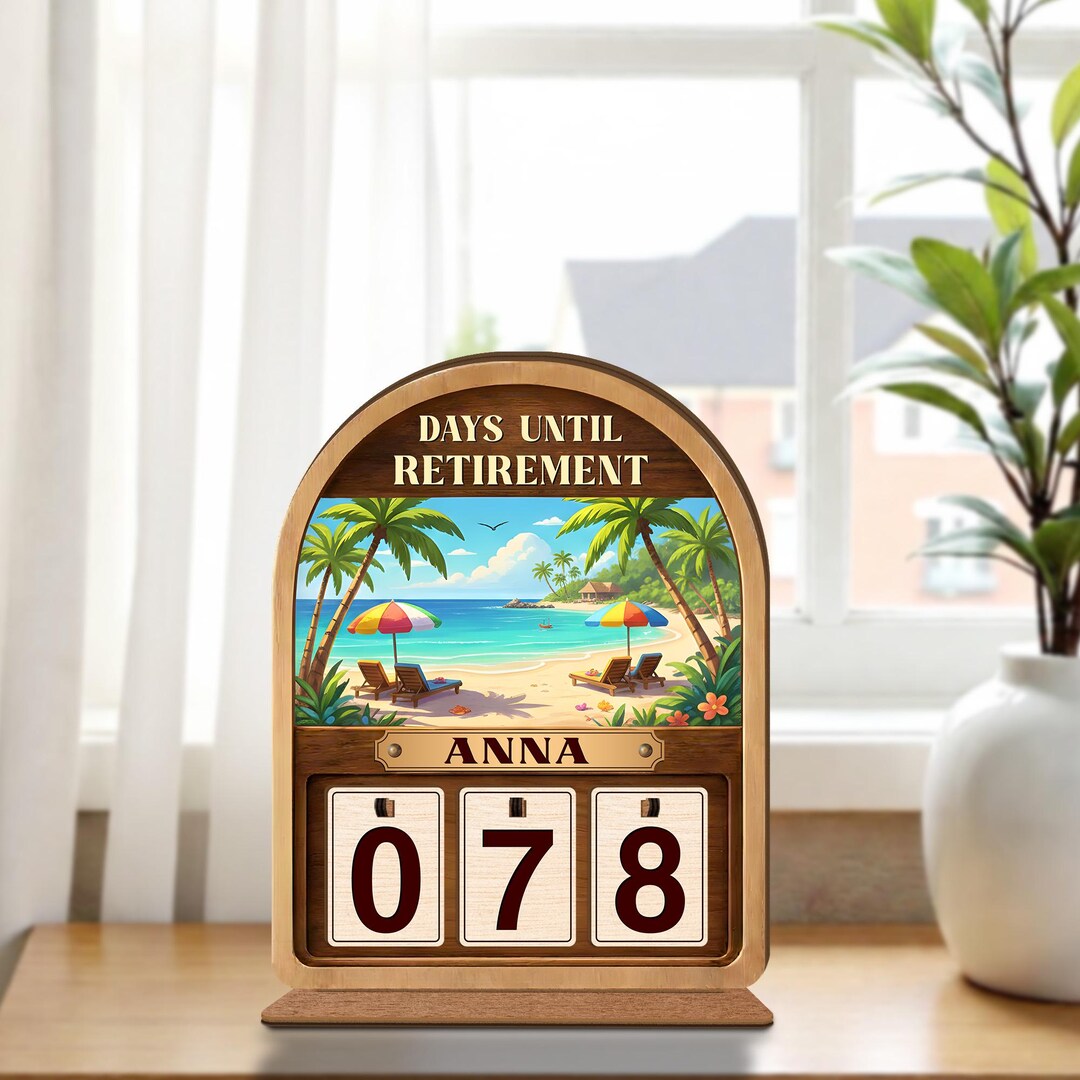 Personalized Retirement Countdown Sign, Days Until Retirement Tracker ...
