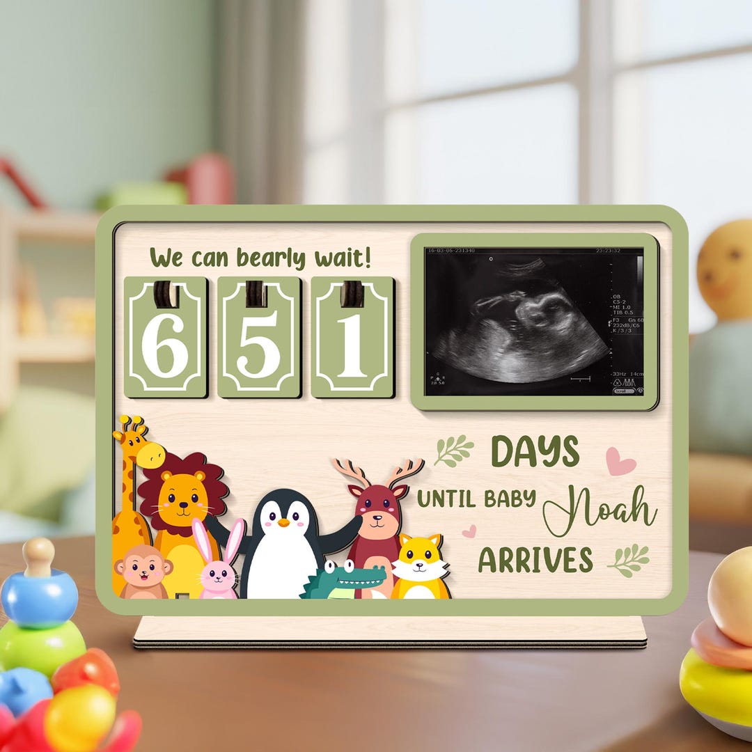 Personalized Baby Countdown Sign, Days Until Baby Arrives Tracker ...