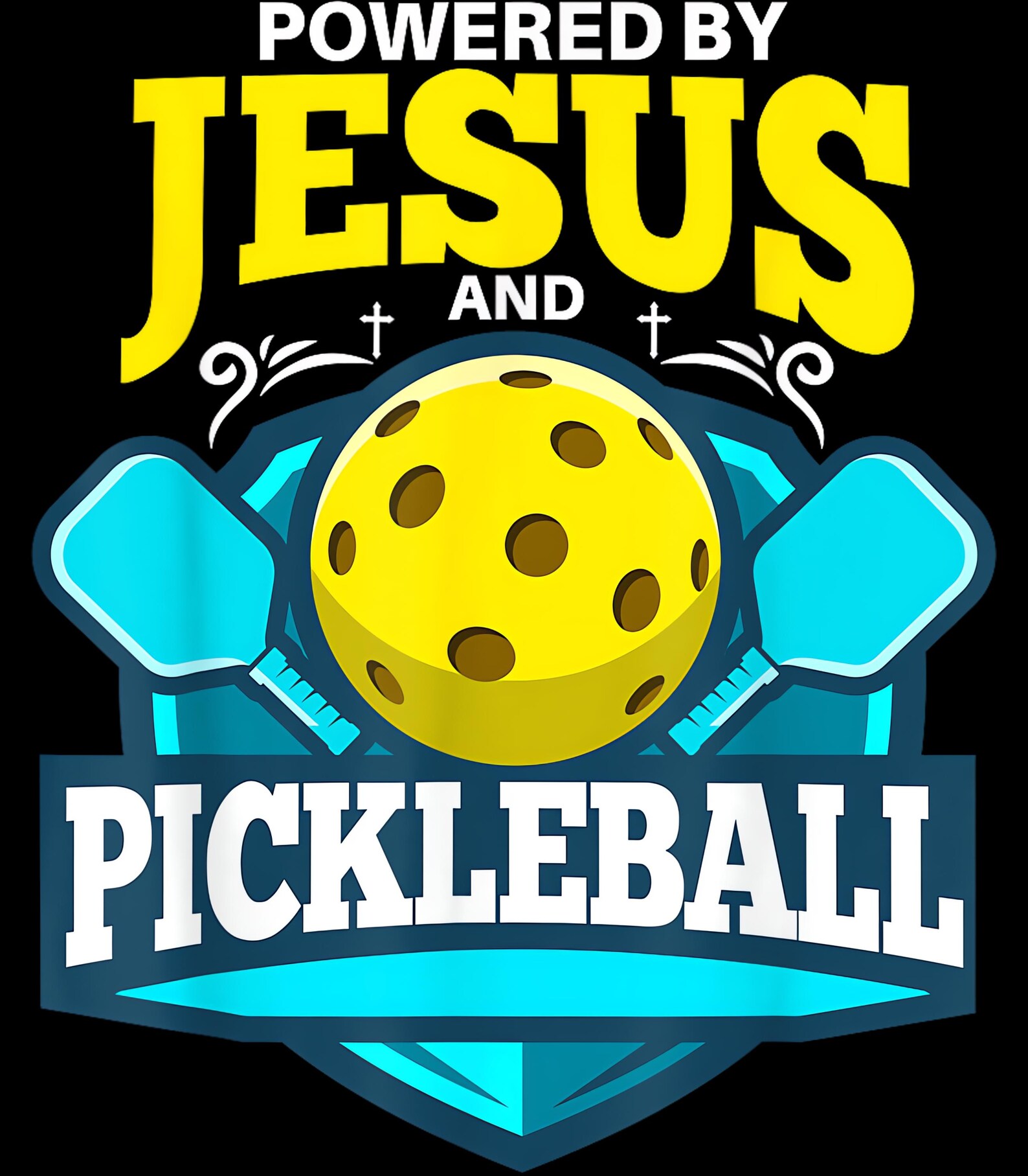 Powered by Jesus and Pickleball Png, Jesus Png Svg, Pickleball Png - Etsy