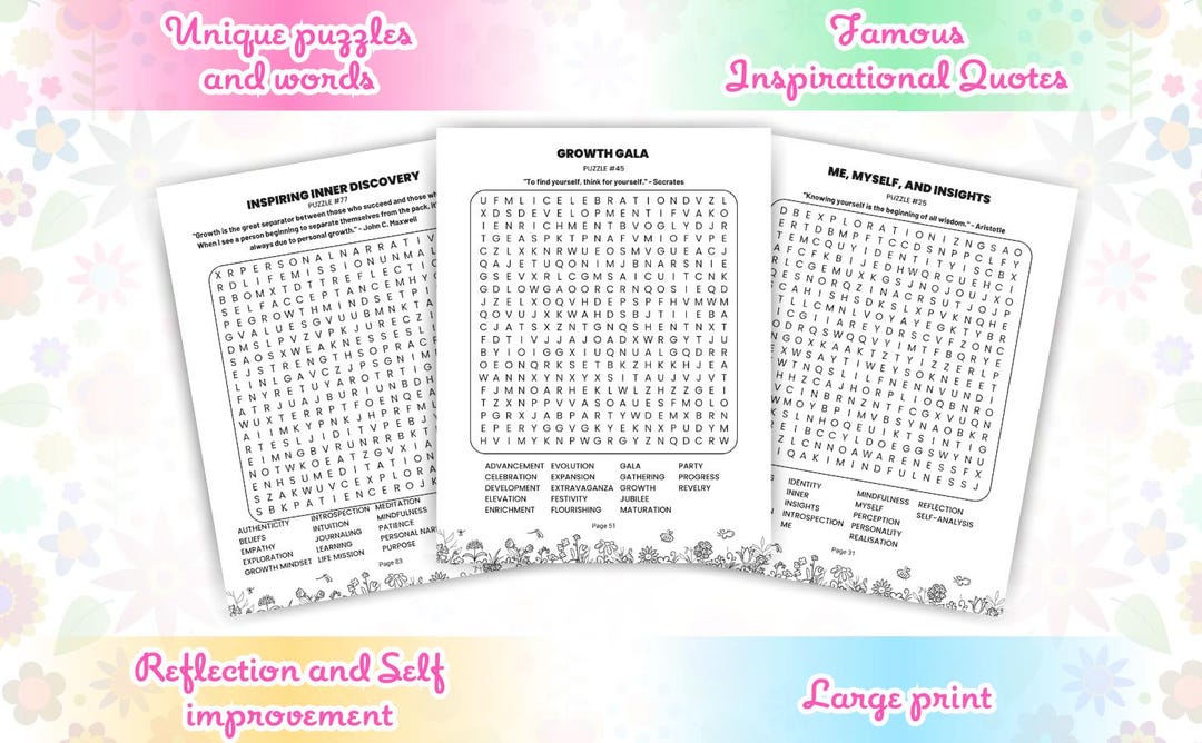 101 Inspirational Word Searches | Printable Word Search Puzzle Book ...