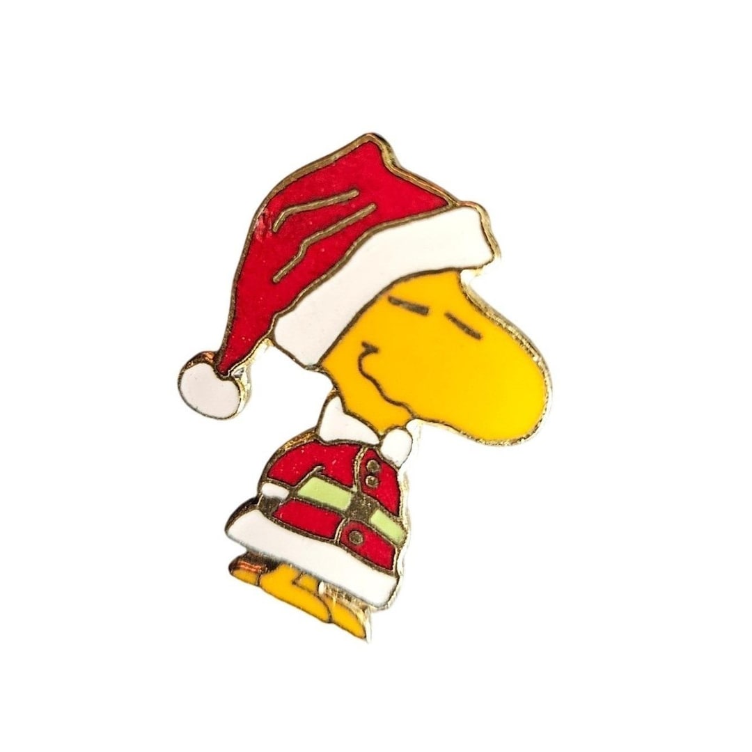Vtg 1970s Peanuts Snoopy Aviva Christmas Pin Brooch Cloissone Enamel ...