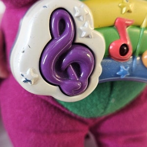 Vtg 2001 Sparkle 'N Sing Barney Plush Toy W/ Music & Lights BROKEN ...