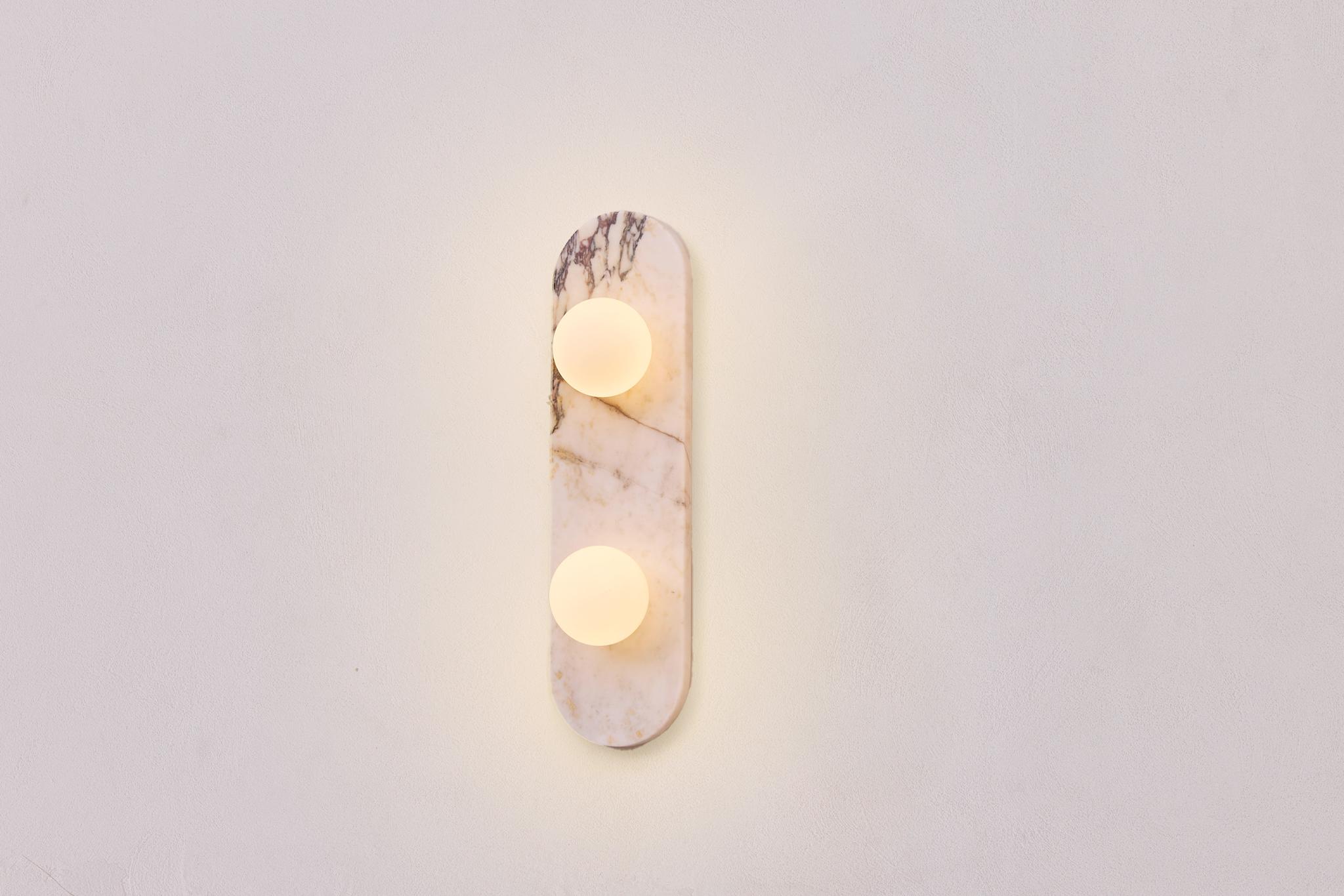 Wall Mounted Calacatta Viola Marble Sconce - Wall Light, Living Room ...
