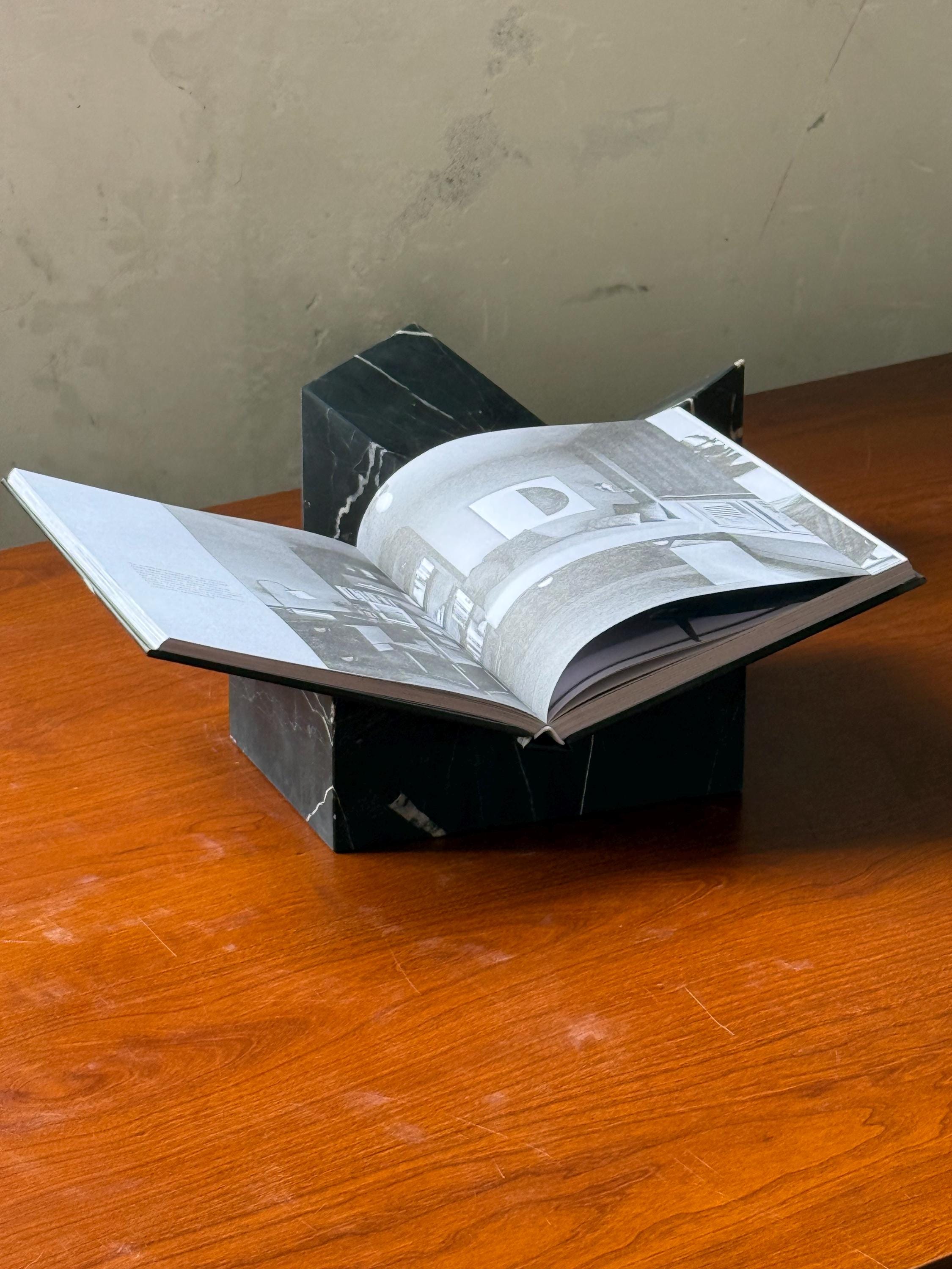 Nero Marquina Marble Bookstand in 2 Sizes, Marble Bookstand, Book ...
