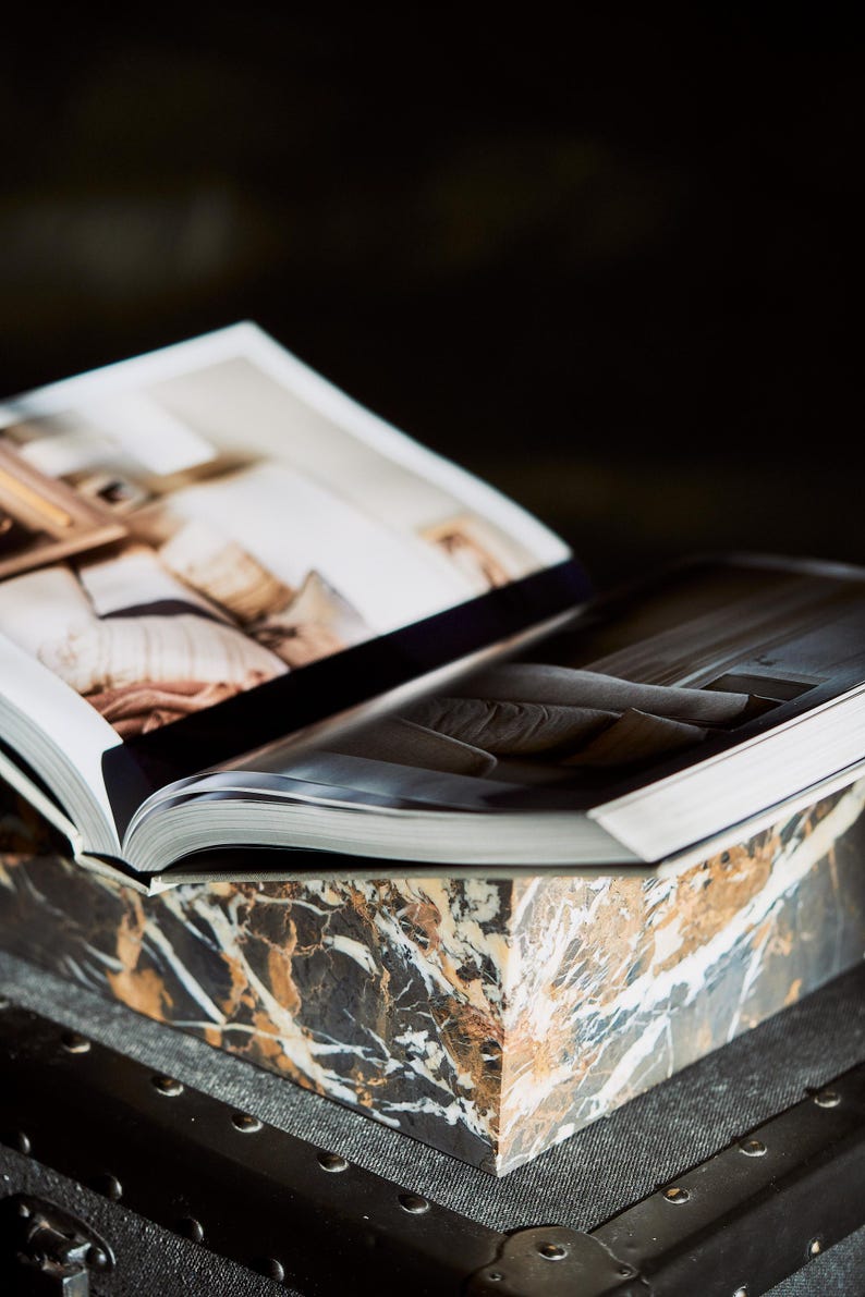 Nero Portoro Marble Bookstand in 3 Sizes, Marble Bookstand, Book Holder ...
