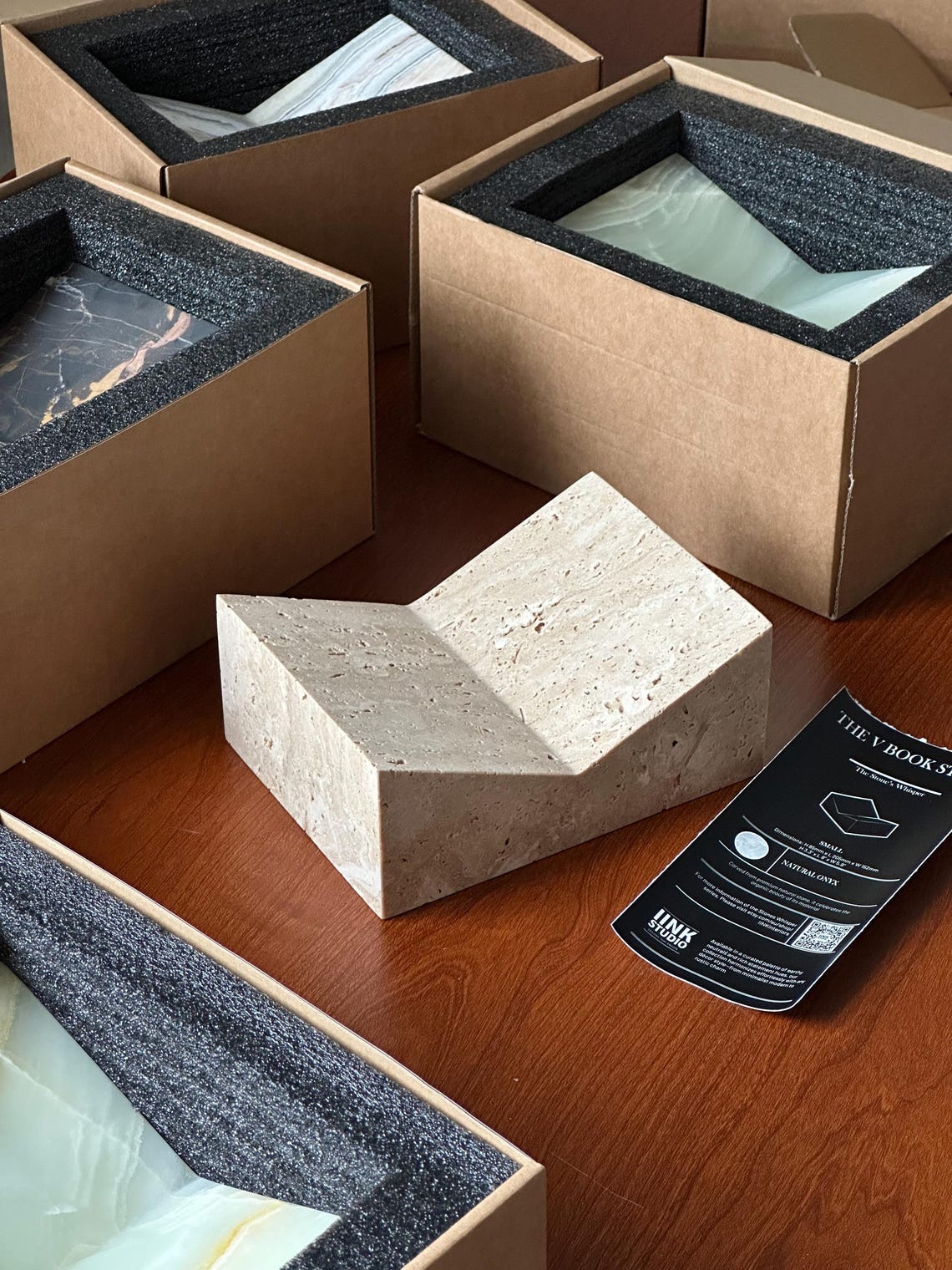 Travertine Bookstand in 2 Sizes, Marble Bookstand, Book Holder, Bookend ...